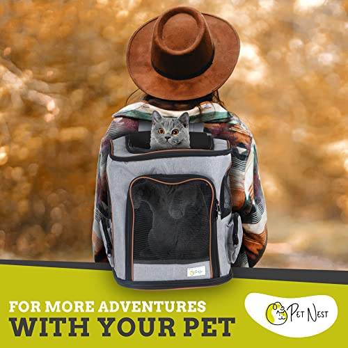 Pet Nest Expandable Pet Carrier Backpack for Cats, Dogs and Small Animals, Portable Pet Travel Carrier, Super Ventilated Design, Airline Approved, Ideal for Traveling/Hiking/Camping
