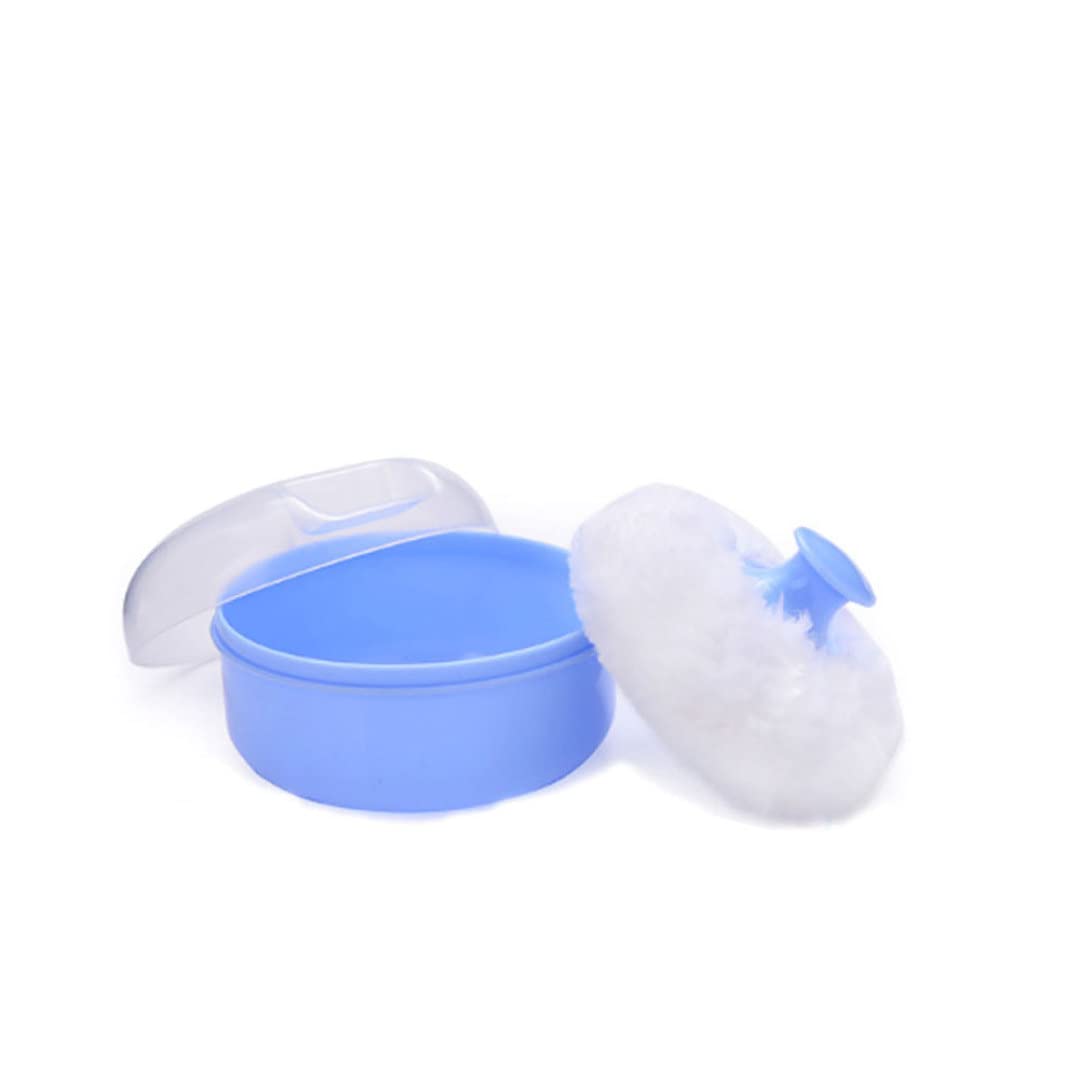 KUYYFDS Portable Kids Body Cosmetic Box Soft Baby Fluff Container Practical Makeup Puff Sponge Case Blue Powder Puffs