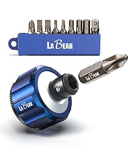 LABEAR 11pcs 1/4" DR Palm Ratchet kit, Mini Ratchet,Finger Ratchet,Gear Ratchet, Screwdriver Bits with Philips,Slotted