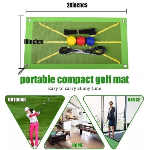 Golf Mat That Shows Swing Path, Perfect Practice Golf Hitting Mat, Analysis Swing Path and Correct Hitting Posture, Advanced Golf Training Mat, Golf Swing Mat Outdoor Indoor, Gifts for Men Women