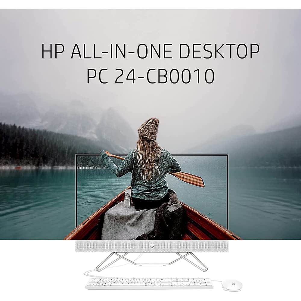 HP 24-cb0010 23.8" Intel Celeron J4025 8GB/256GB SSD All-in-One Desktop PC Bundle with Elite Suite 18 Software + 2 Year Protection Warranty