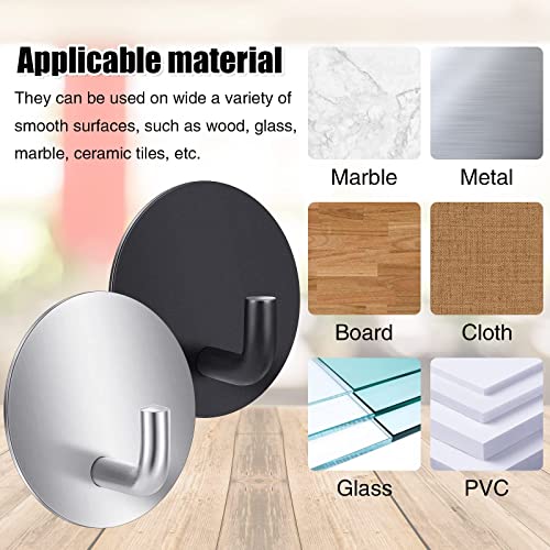 Sticky Hooks Hooks for Hanging Wall Hanger Adhesive Hooks Heavy Duty Stick on Wall Hooks Towel Hooks Door Hooks Black