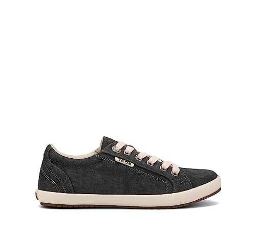 Taos Footwear Women's Star Canvas Sneaker - Style and Comfort Charcoal Wash 9 M US