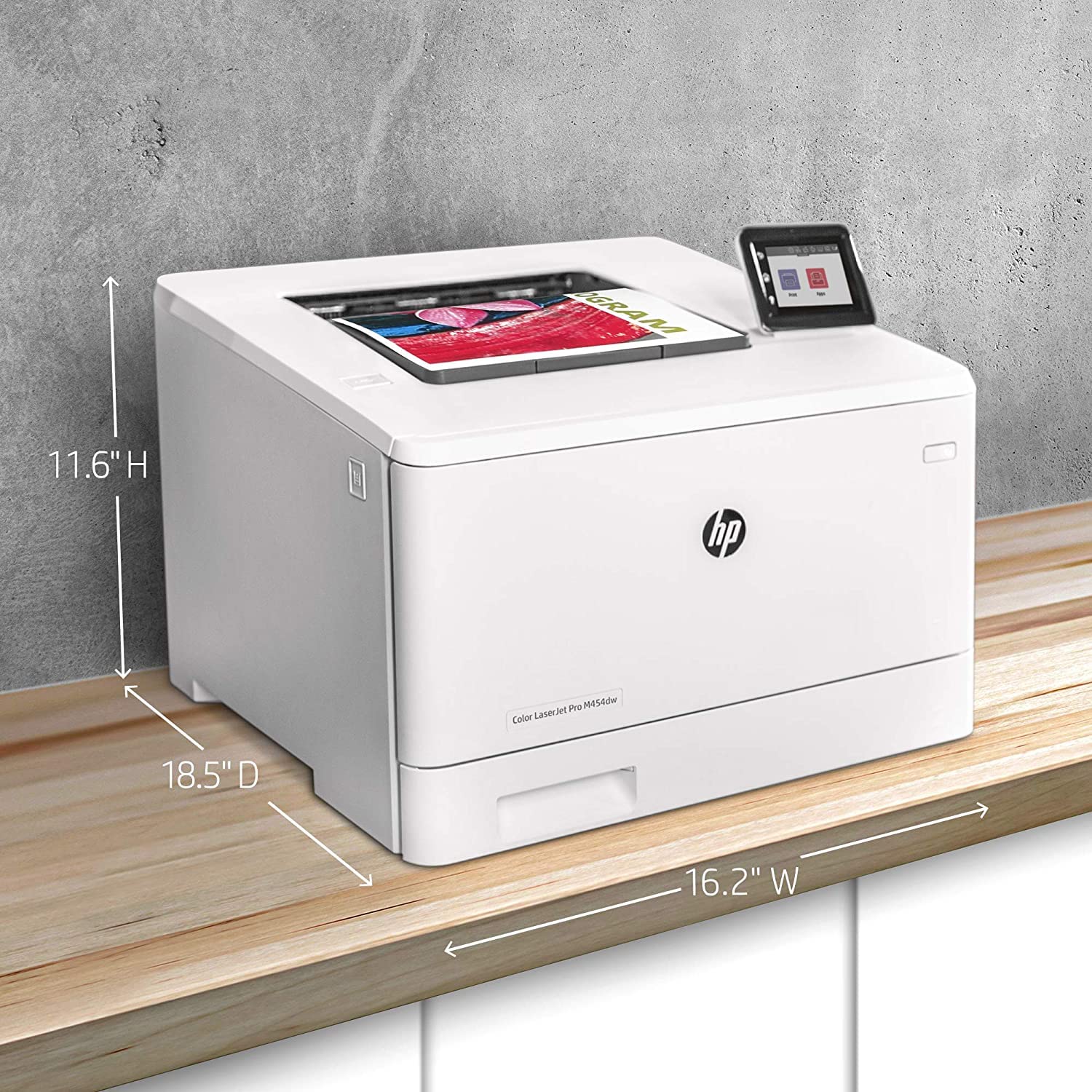 HP Color Laserjet Pro M454dw Single-Function Wireless Laser Printer, Silver - Print only - 28 ppm, 600 x 600 dpi, 8.5 x 14, 512MB RAM, Auto Duplex Printing, Ethernet, Zivcul