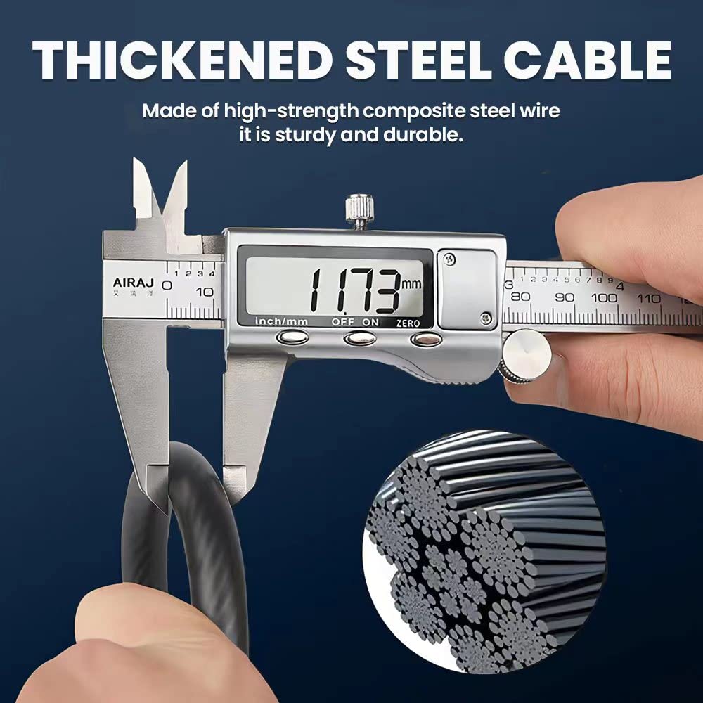 HUIOK Bike Lock Cable with Combination and Key, 4-Digit Combination Bicycle Lock with Spare Keys