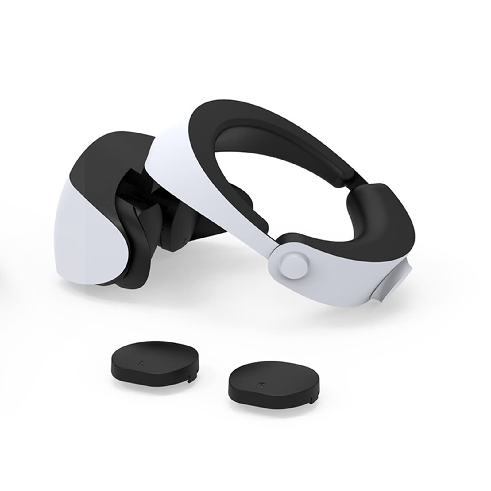 HUAYUWA VR Protceive Case Compatible for PS VR2 Glasses Lens Cover with Headset Body Silicone Case & Controller Non-Slip Silicone Pads