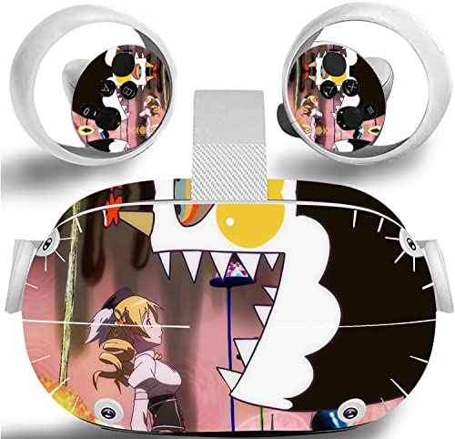 Madoka Magica - VR Oculus Quest 2 Stickers Skin for Headset and Controllers Vinyl Skin, Durable, Scratch Resistant, PC Virtual Reality Headsets Protective Accessories for Oculus Quest 2
