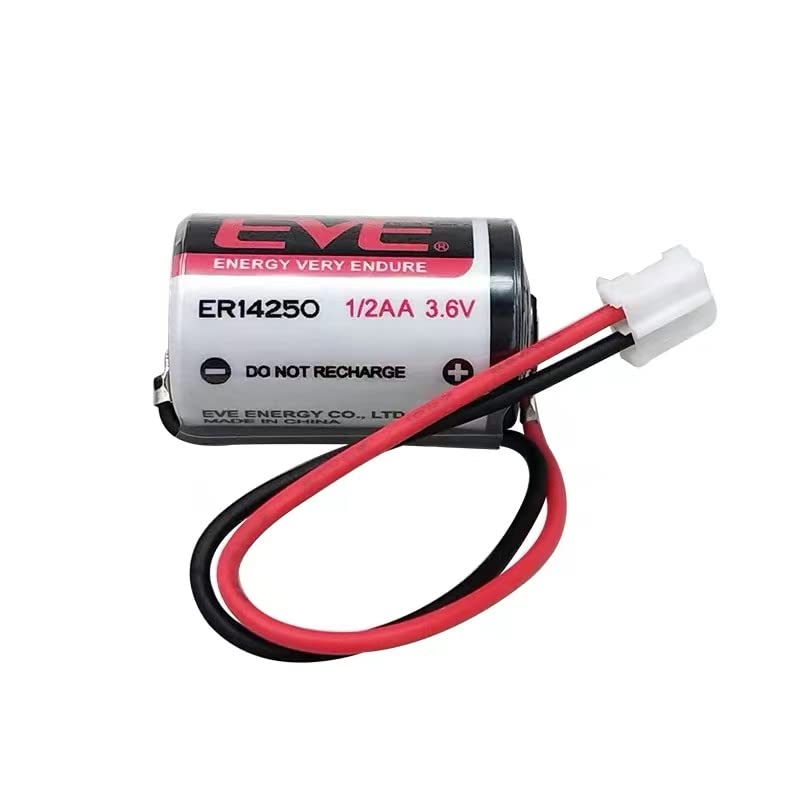 HUHAO (Pack of 5) EVE ER14250 3.6V LS14250 1/2 AA Size 1200mAh Lithium Battery with Plug Compatible with (EVE ER14250)