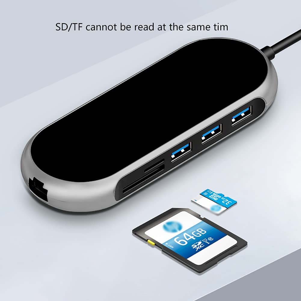 Hub Dock Adapter Docking Station 9 in 1 USB C Dock USB C Hub Adapter with HDMI, VGA, PD 100W, Ethernet, SD/TF Card Reader, 3 USB 3.0 Port Computer Accessories