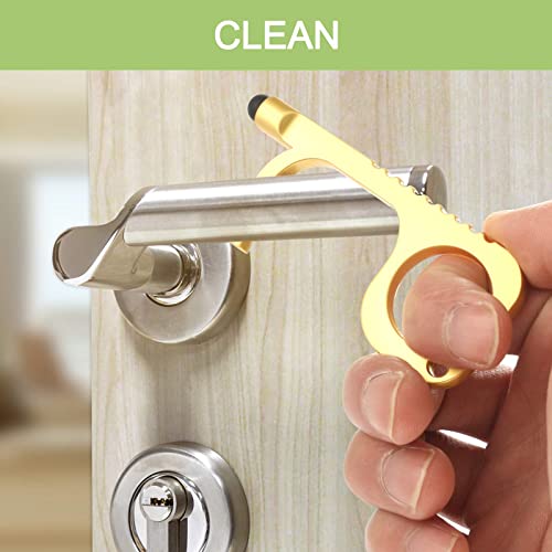 Handy Non-Touch Door Opener,Heavy-duty Reusable Stylus Keychain Tool - Safe Touch Tool - Germ Key Tool (4 Pack)