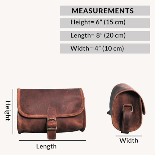 Madosh, Genuine Leather Women's Brown Saddle Crossbody Bag Girls Small Side Purse