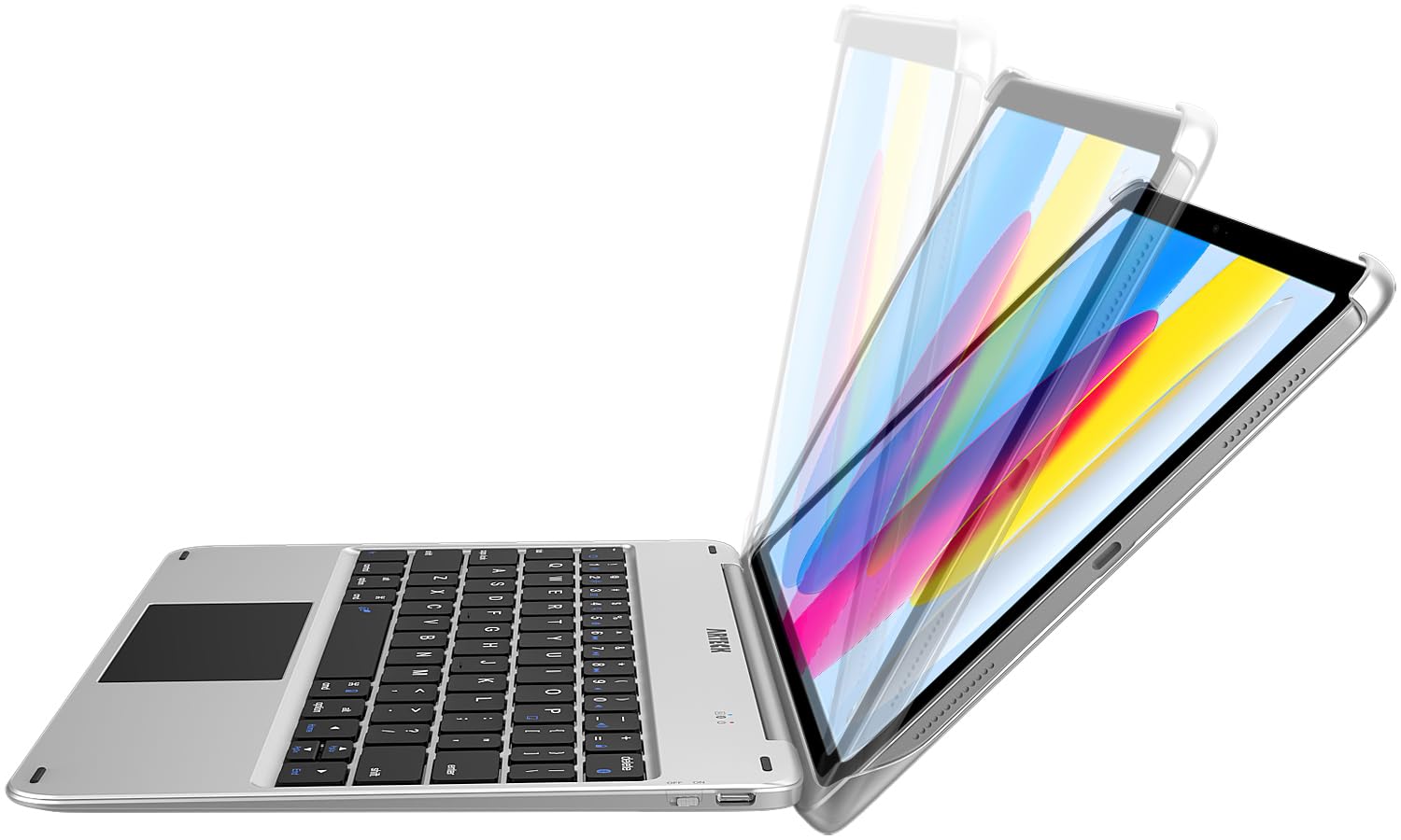 Keyboard Case with Trackpad, Arteck Bluetooth Keyboard with Folio Full Protection Case and Touch Pad for Apple 10.9-inch iPad 10 Generation (2022) with 130 Degree Swivel Rotating