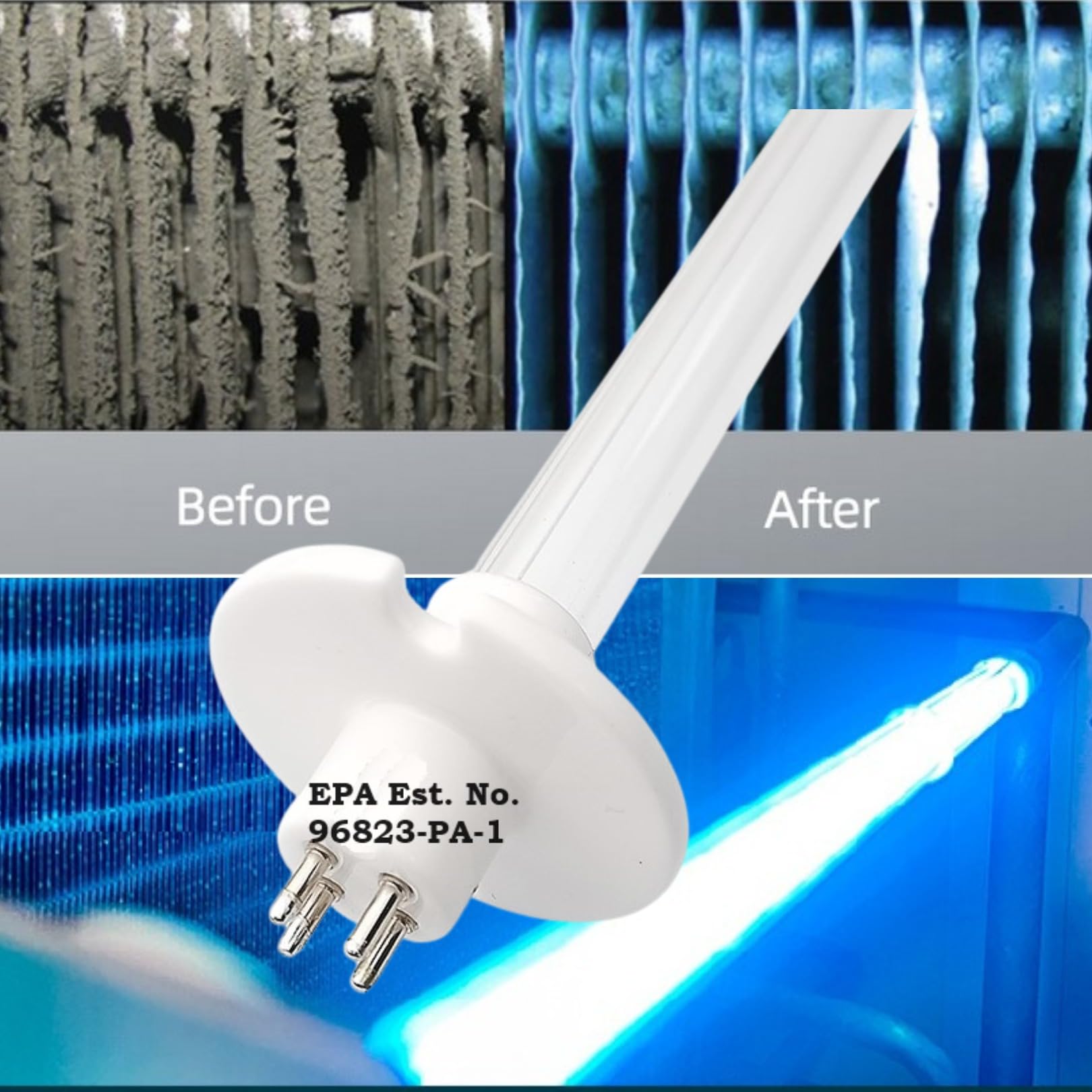 LSE Lighting TT-UVB14 Replacement UV Lamp for TT-UV24-14 with Teflon Coating Wrap to Prevent Glass Breaking
