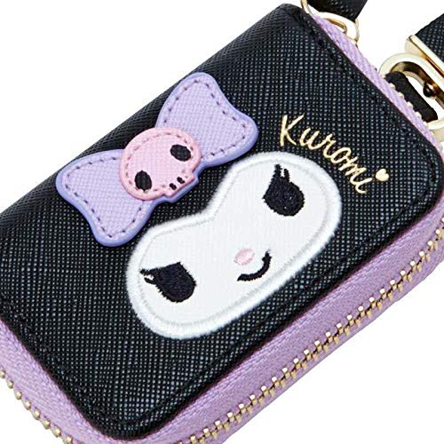 Huositi Cute cartoon small wallet ladies short wallet leather bag men's key case (Black)