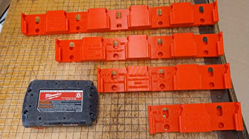 Made by Mitchell M18 3 Slot Battery Rack for Milwaukee Wall Mount Holder Latching Storage Rack M18 Packs. USA PN M18x3-WR
