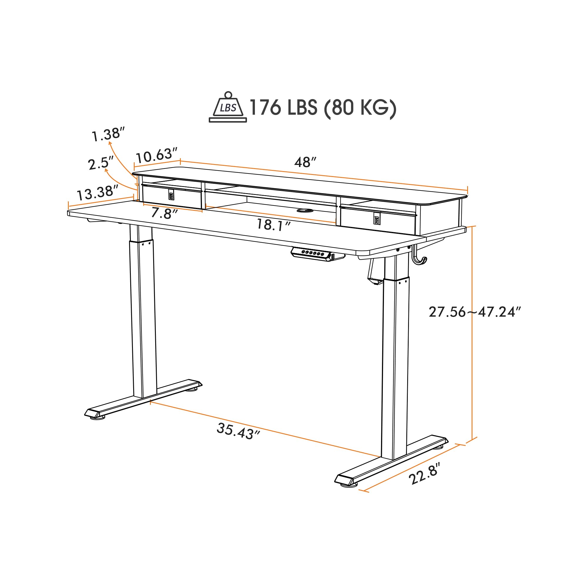 FEZIBO Height Adjustable Electric Standing Desk with Keyboard Tray, 55 x 24 Inch Stand Up Table with Storage Shelf, Sit Stand Desk, Maple Top