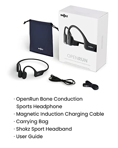 SHOKZ OpenRun Bluetooth Bone Conduction Running Headphones - AW22 - One - Black