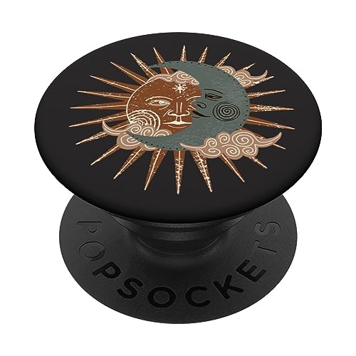 Sun and Moon Illustation Astrology PopSockets Standard PopGrip