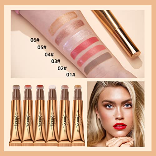 GL-Turelifes Liqiud Contour Beauty Wand, Liquid Highlighter and Bronze Stick with Cushion Applicator Attached Easy to Blend Brightens Facial Gloss Makeup Multi Functional Cosmetic (#1)