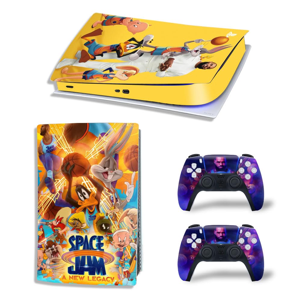 InnaGeek - Protective Skin Sticker Vinyl for PS5 Digital Edition Edition Basketball Movie Space King James