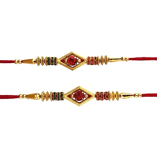 Set of 2 Rakhi for Brother Bhaiya Bhabhi Gift Rakhi for Family Raksha Bandhan Festival Rakhi for Bhaiya and Bhabhi Wrist Bands for Loving Sibling Brother Sister Father Friends