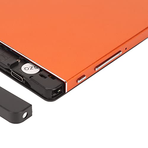 Qinlorgo HD Tablet, Orange Tablet 5G WiFi 10.1 Inch Aluminum Alloy for Office (US Plug)