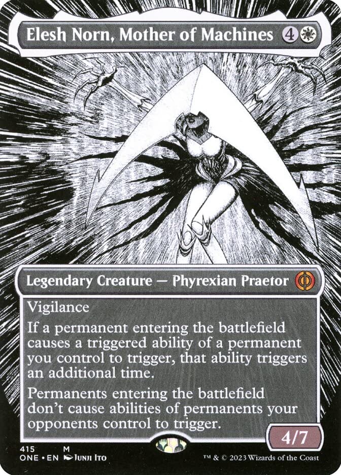 Magic: the Gathering - Elesh Norn, Mother of Machines (415) - Borderless - Phyrexia: All Will Be One