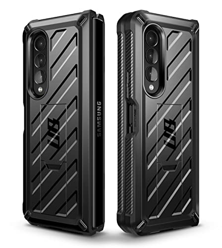 SUPCASE Unicorn Beetle Case for Galaxy Z Fold 3 5G (2021), Rugged Belt Clip Shockproof Protective Case with Built-in Screen Protector & Kickstand (Black)