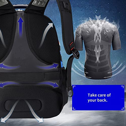 SHRRADOO Extra Large 50L Travel Laptop Backpack with USB Charging Port, College Backpack Airline Approved Business Work Bag Fits 17 Inch Computer for Men Women