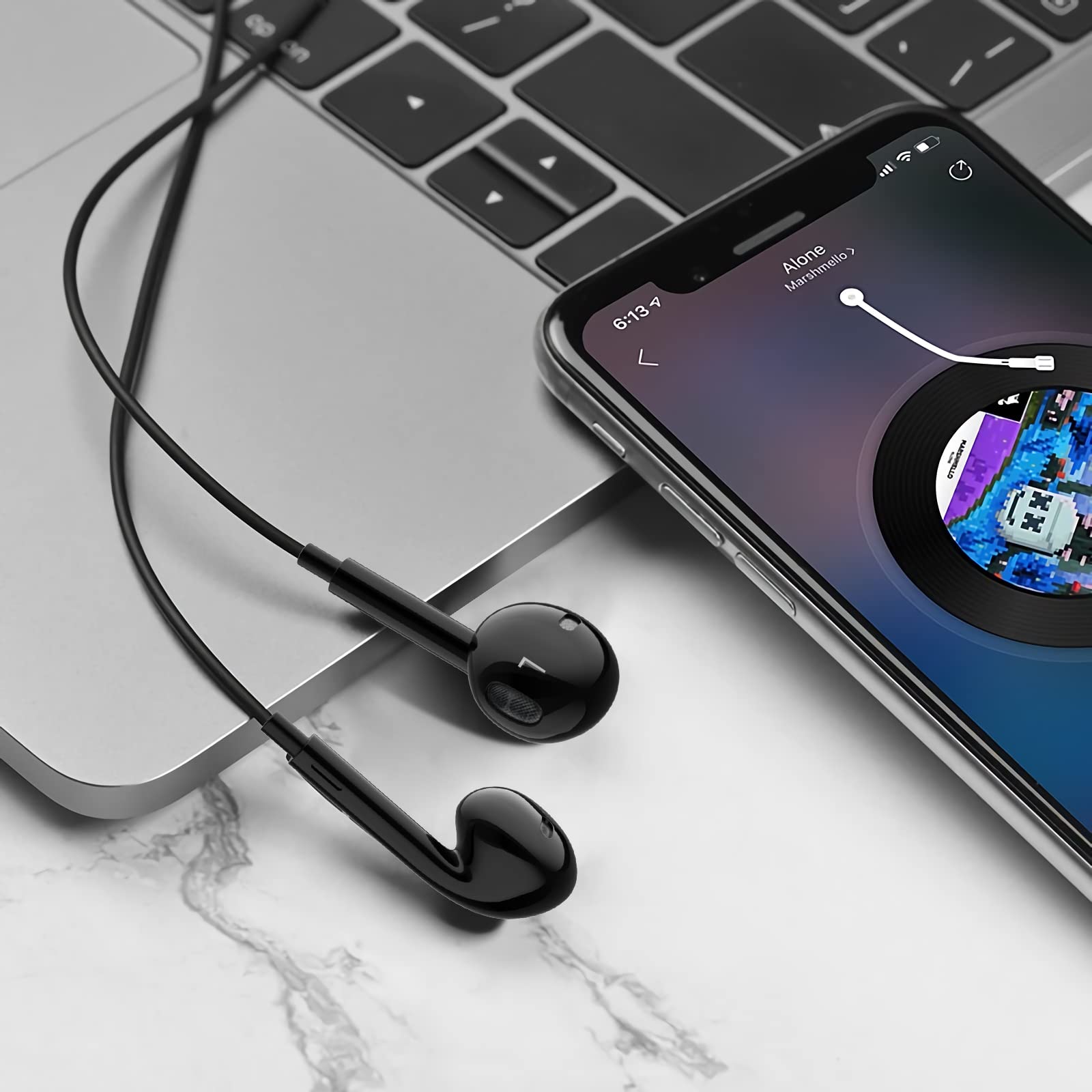 iPhone Earbuds Headphones,2 Pack iPhone Wired Earphones Stereo Sound iPhone Headphones with Microphone and Volume Control, Compatible with iPhone 14/13/12/11/7/8/8plus X/Xs/XR/Xs max/pro/se iPad-Black