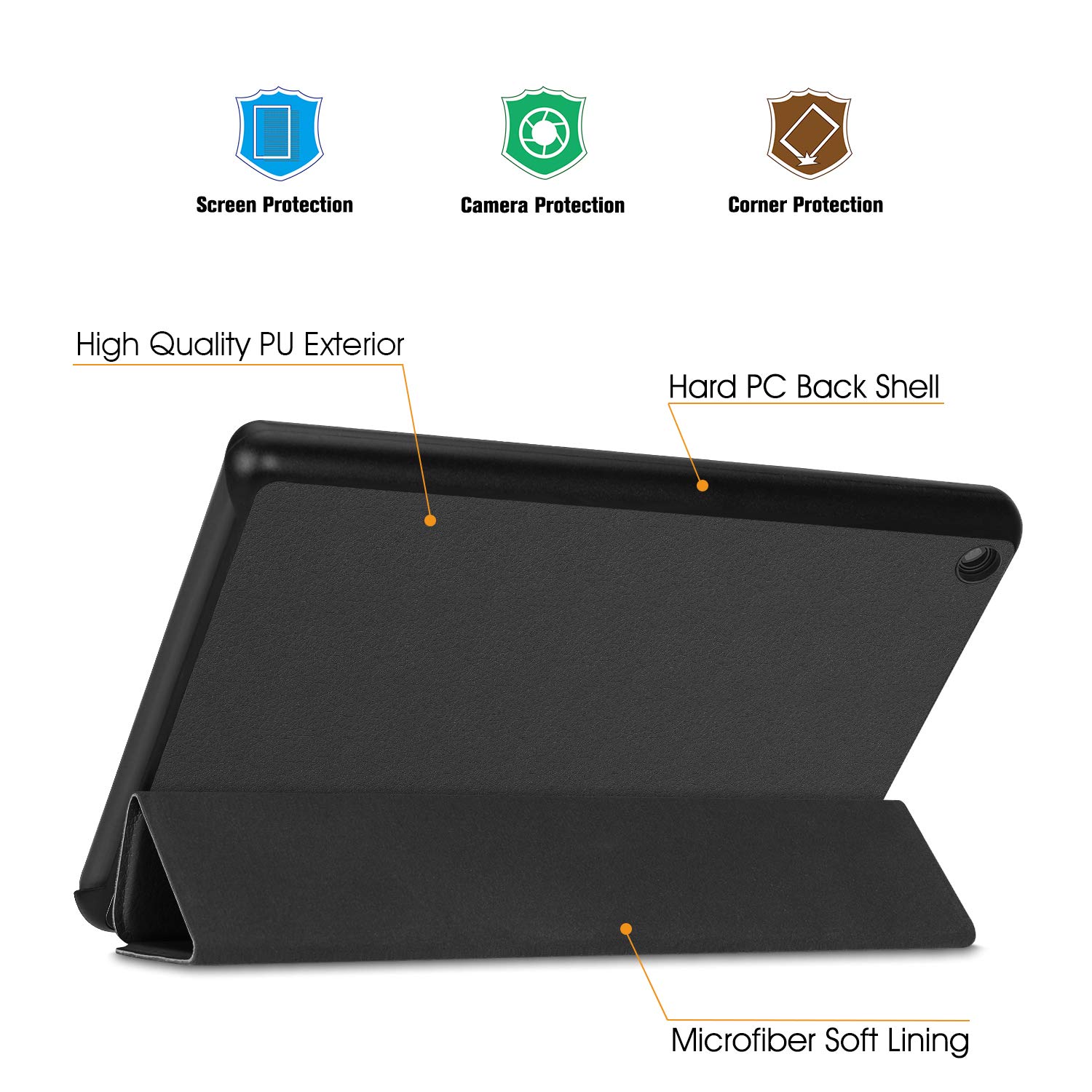 Fintie Slim Case for Amazon Fire 7 Tablet (9th Generation, 2019 Release), Ultra Lightweight Slim Shell Standing Cover with Auto Wake/Sleep, Black