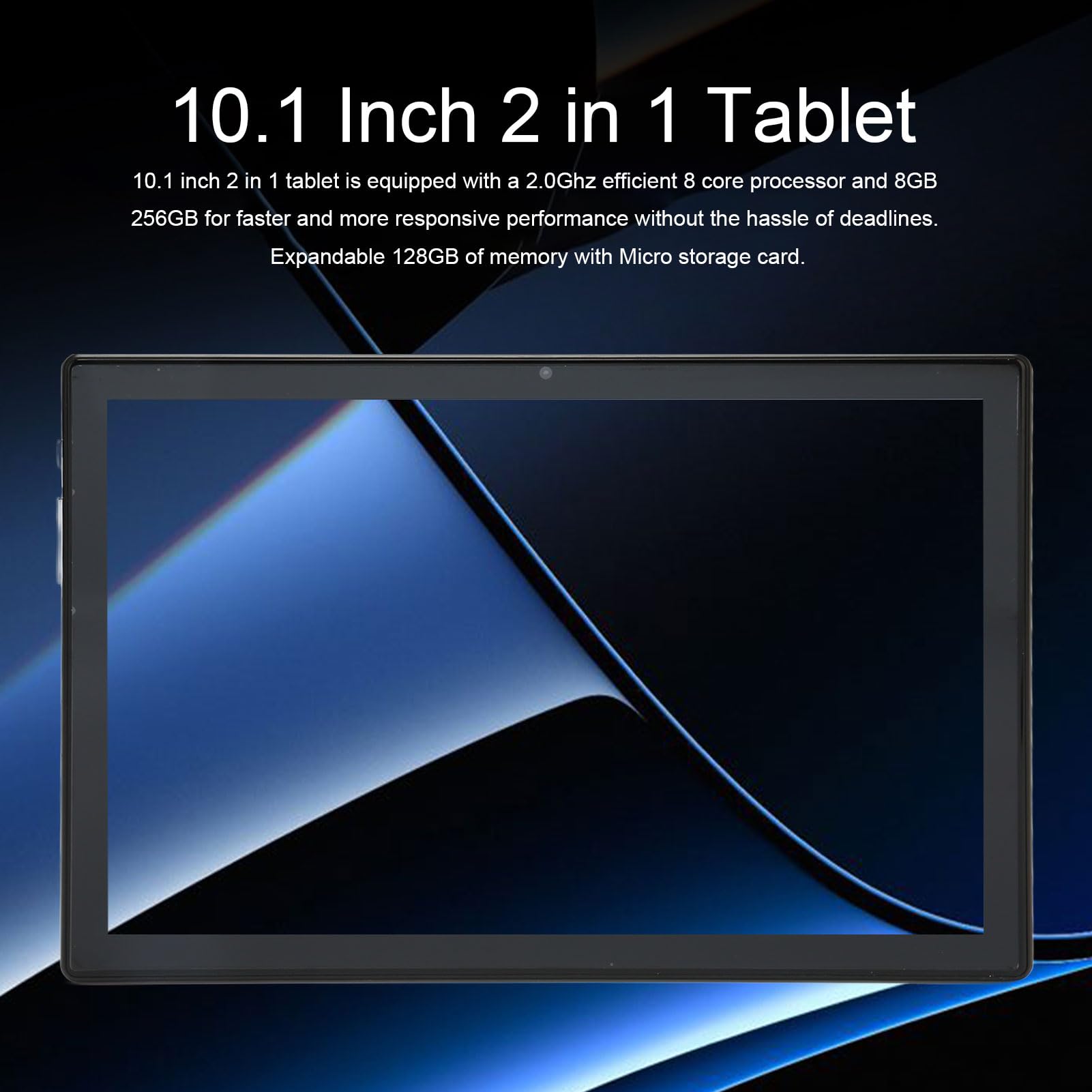 jerss Tablet, Fast Charge Night Reading Mode 10.1 Inch 2 in 1 Tablet Green 8GB 256GB Clear Dual Speakers (US Plug)