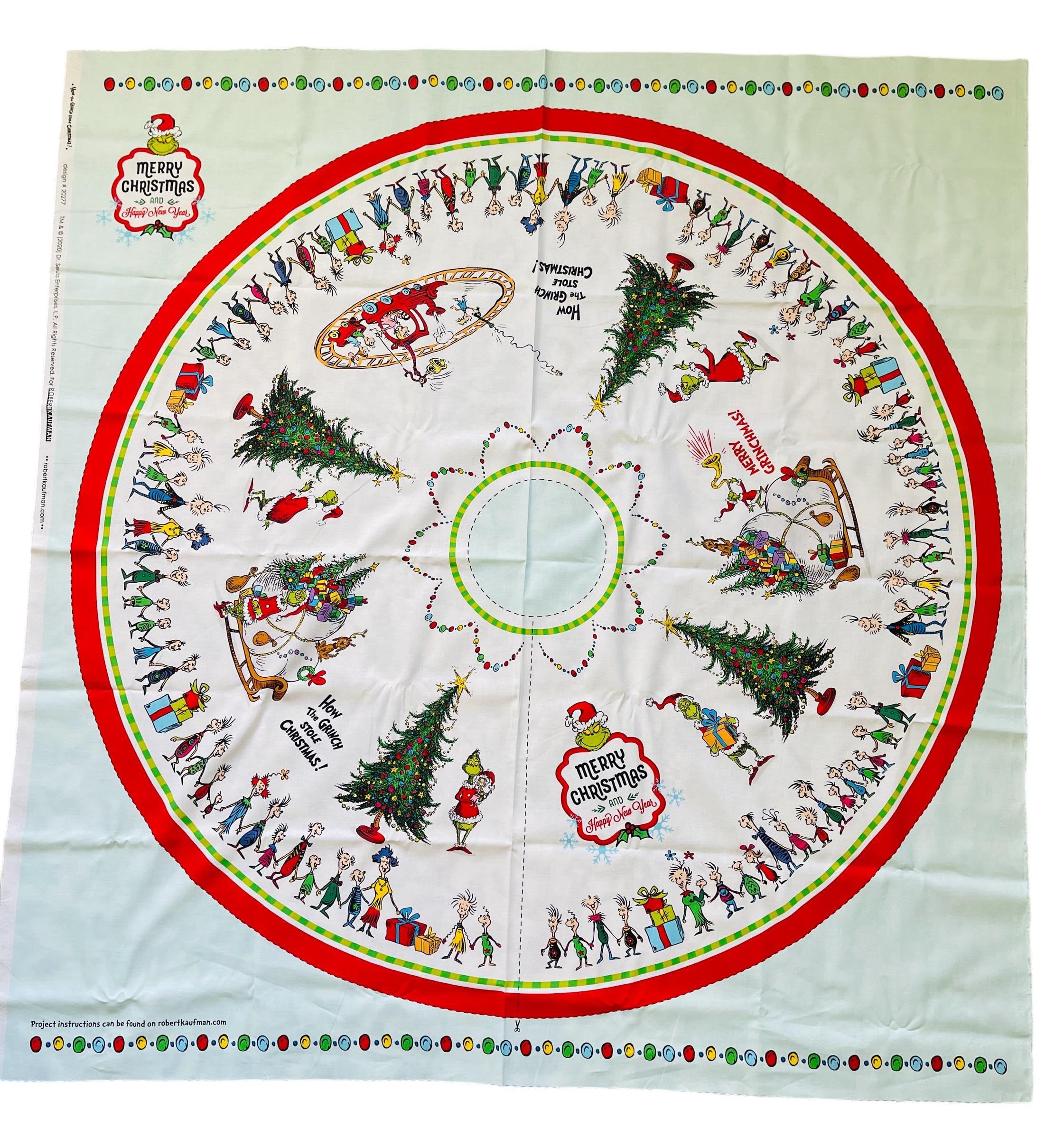 Robert Kaufman Fabrics How The Grinch Stole Christmas Tree Skirt Panel