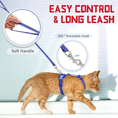 Supet Cat Harness and Leash for Walking Escape Proof, Adjustable Harness for Cats, Easy Control Small Cat Harness for Medium Large Kitten and Dogs