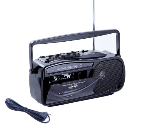 Jaras® JJ-2618 Limited Edition Portable Boombox Tape Cassette Player/Recorder with AM/FM Radio Stereo Speakers & Headphone Jack