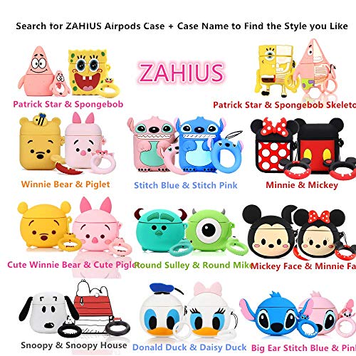 TEMTOOE Silicone Case Cute Cover Compatible for Apple Airpods 1,2[Cartoon Series](Winnie/Piglet)