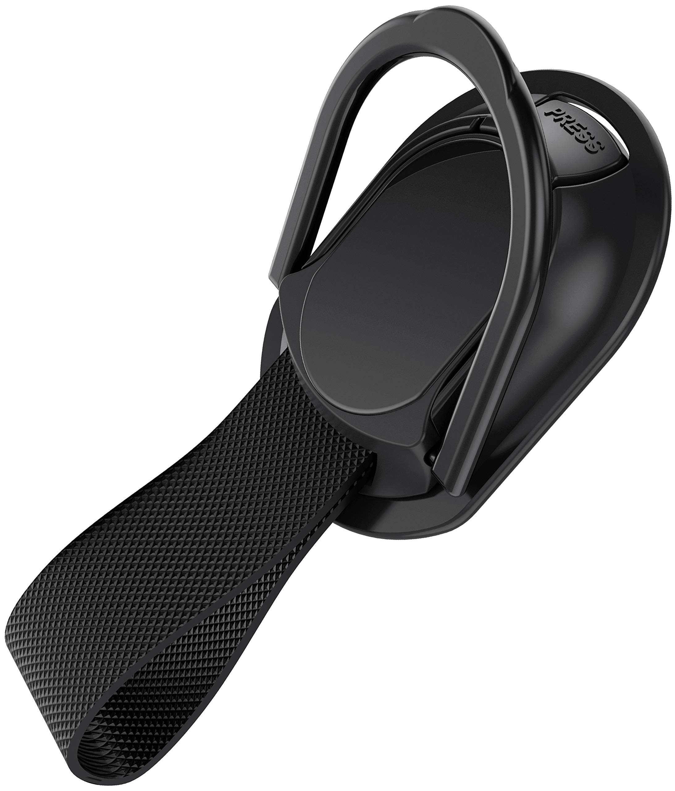 Ghostek LOOP Magnetic Phone Strap Holder for Hand with Kickstand Ergonomic Finger Grip Works with Car Mounts and Detachable for Wireless Charging Designed for iPhone, Galaxy, Pixel Case Covers (Black)