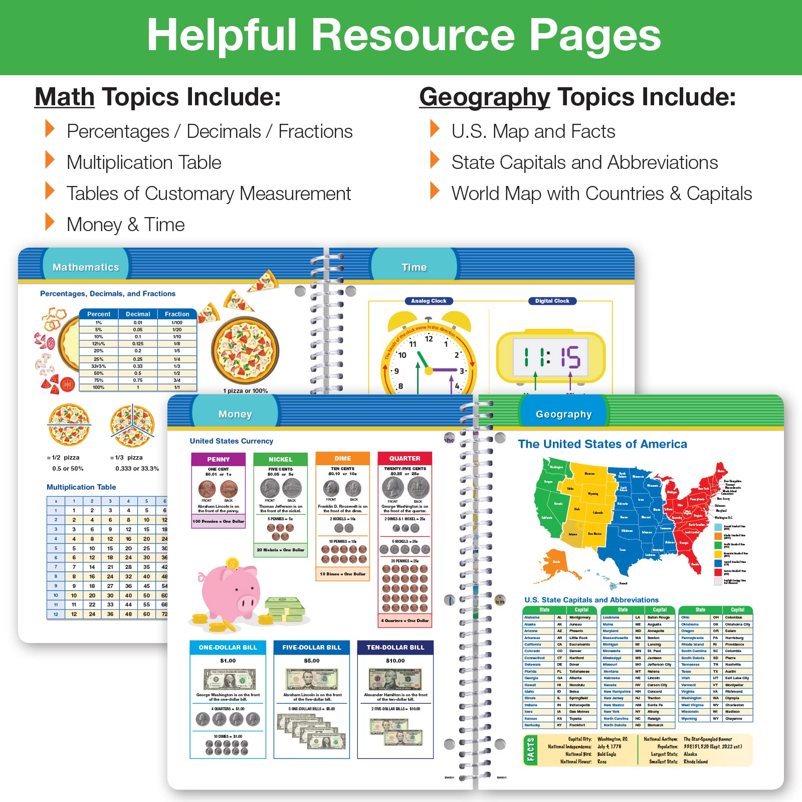 Global Datebooks Dated Elementary Student Planner for Academic Year 2023-2024 Includes Ruler/Bookmark and Planning Stickers (Matrix Style - 8.5"x11" - Corkboard)