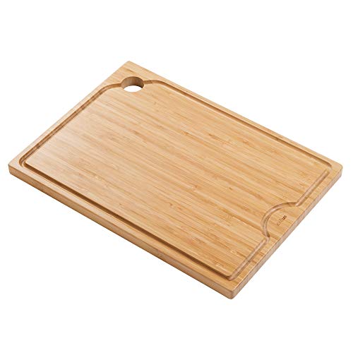KRAUS Kore Solid Bamboo Cutting Board for Workstation Kitchen Sink (16 3/4 in. x 12 in.), KCB-WS103BB