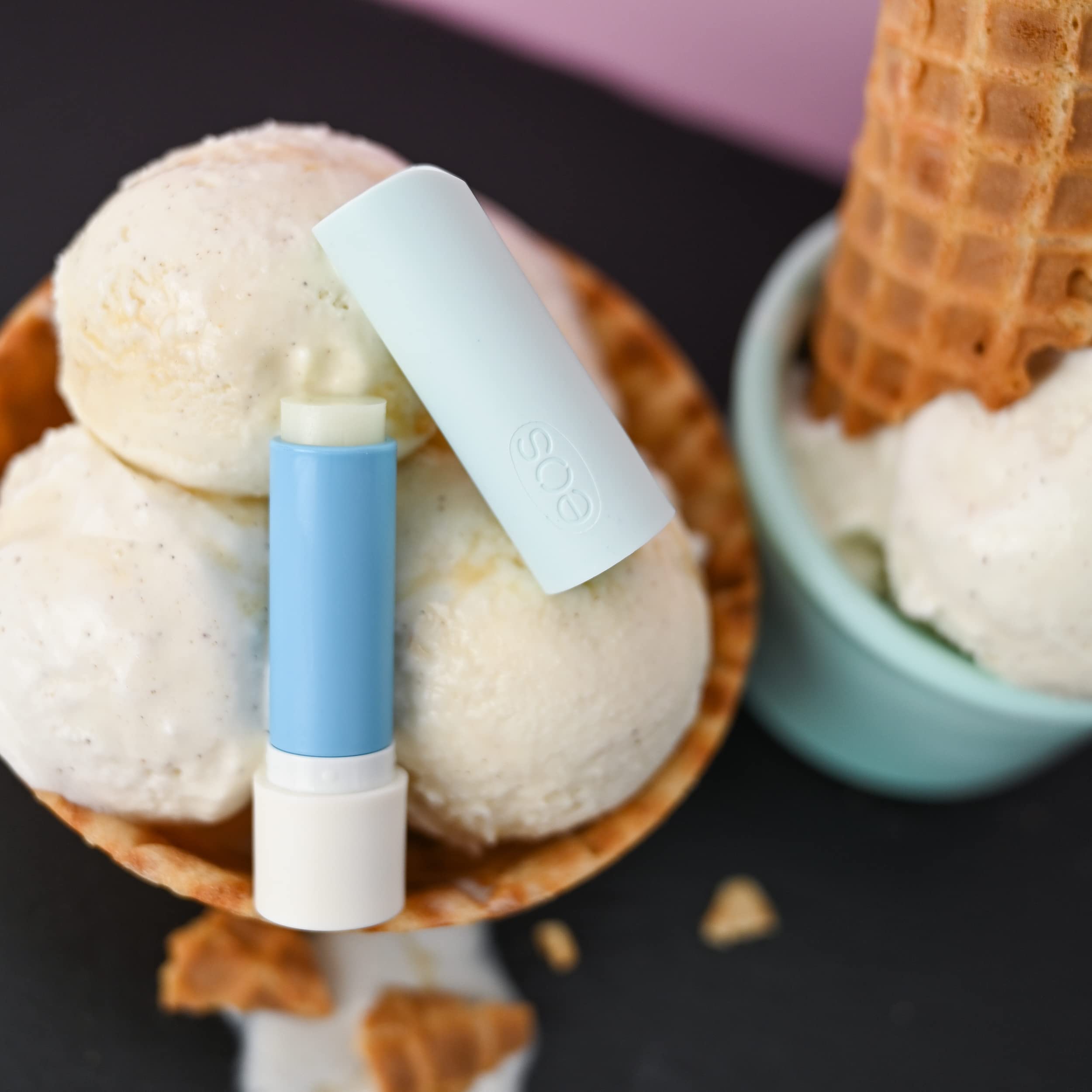 eos flavorlab Lip Balm - Vanilla Twist & Peppermint Fluff | Long-Lasting Hydration | 2-Pack Stick | 0.14 oz