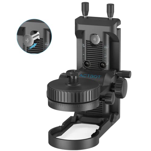 Laser Level Wall Mount Fine-tuning Bracket - ACTBOT Laser Level Line Tool Adapter 360° Magnetic Pivoting Base Tile Floor Multi-Line Point Laser L-Bracket Holder Universal 1/4" Tripod Mountable Stand