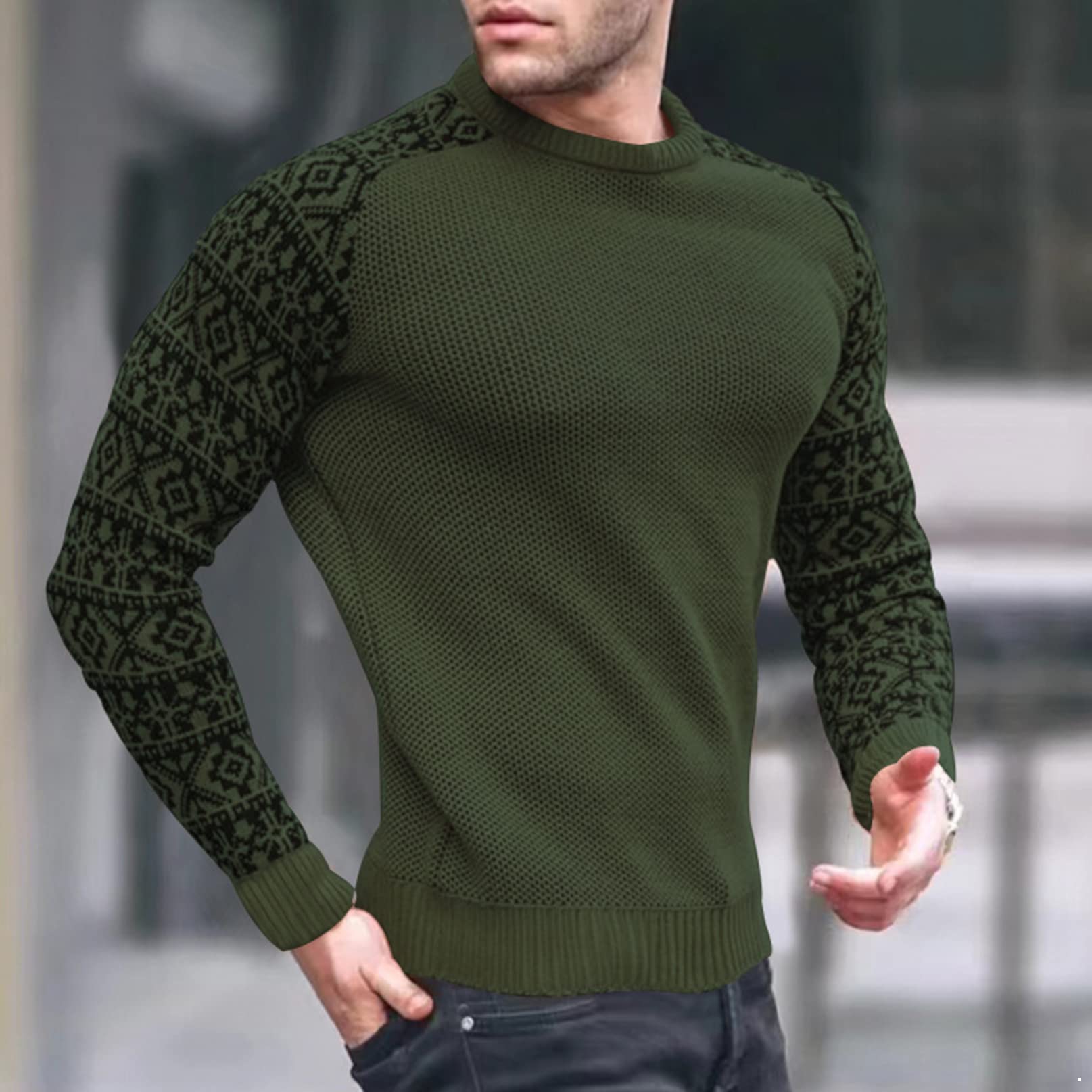 iiniim Mens Casual Long Sleeve Waffle Knitted Undershirt Thermal Top Sweater Base Layer Pullover Activewear Black Medium