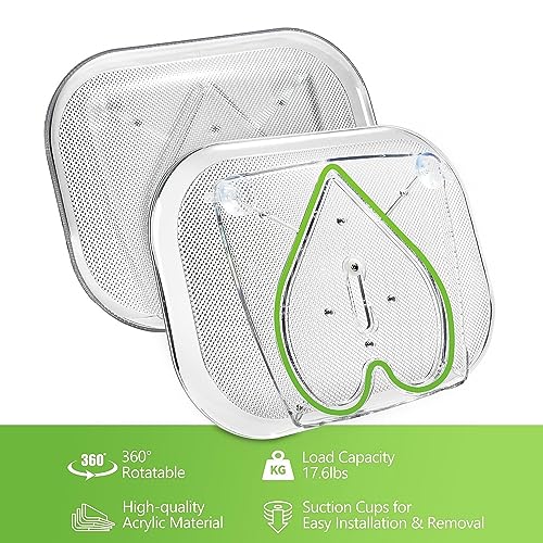 JforSJizT 2pcs Square Lazy Susan for Turntable Organizer for Refrigerator,Pantry Organizer,Kitchen Organizer,Fridge Organizer,Bathroom Tray,Makeup Vanity Countertop,Spice Rack(15.67 x11.73 x1.26)