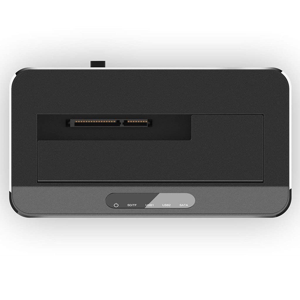 KJHD External 2.5"/3.5" USB 3.0 5Gbps SATA Hard Drive Docking Station HDD SSD Box 2 x USB 3.0 Hub TF/SD Card Reader Support UASP