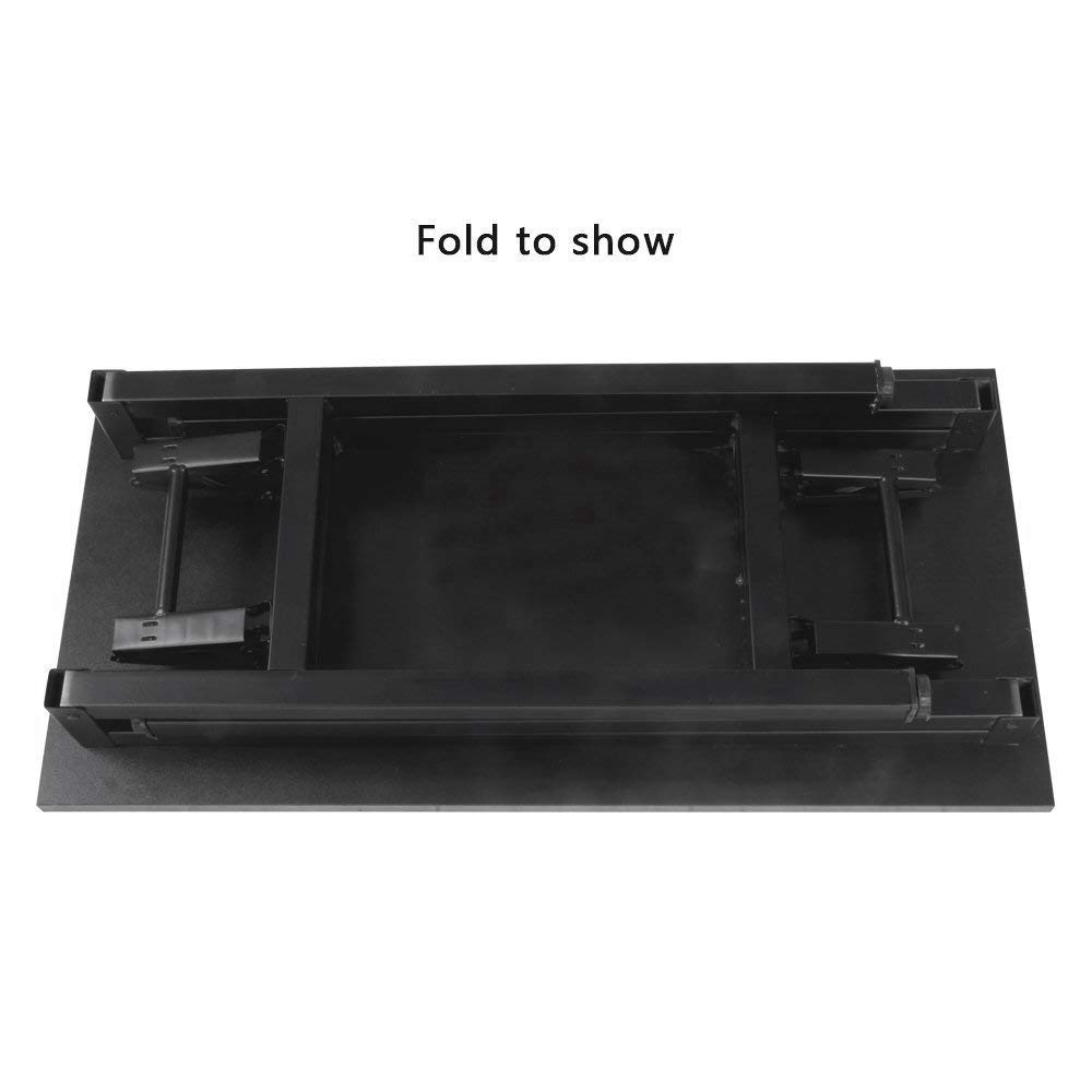 SDHYL Folding Desk, 60inch No Assembly Folding Desks for Small Spaces Sturdy Computer Desk, Functional Home Office Desks, Study Writing Desk Office Table Workstation for Home Office, Black