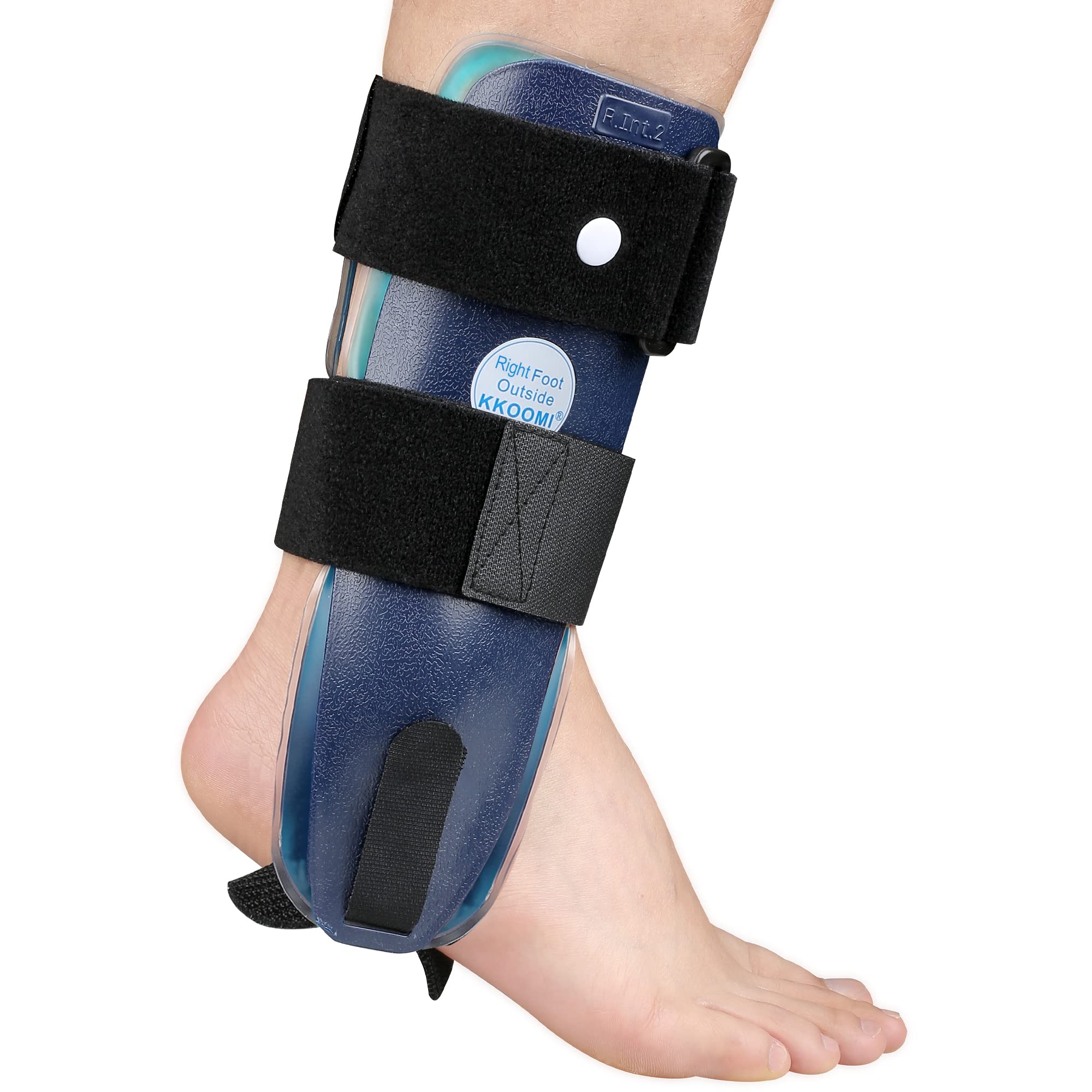 KKOOMI Ankle Stabilizer Ankle Brace for Pain Relief,Gel Ice Pack Wrap Up Adjustable Support,Cold/Hot Compression,for Sprains, Tendonitis, Post-Op Cast Support,Running, Injury Recovery,for Men, Women (Gel Pads-Right Foot)