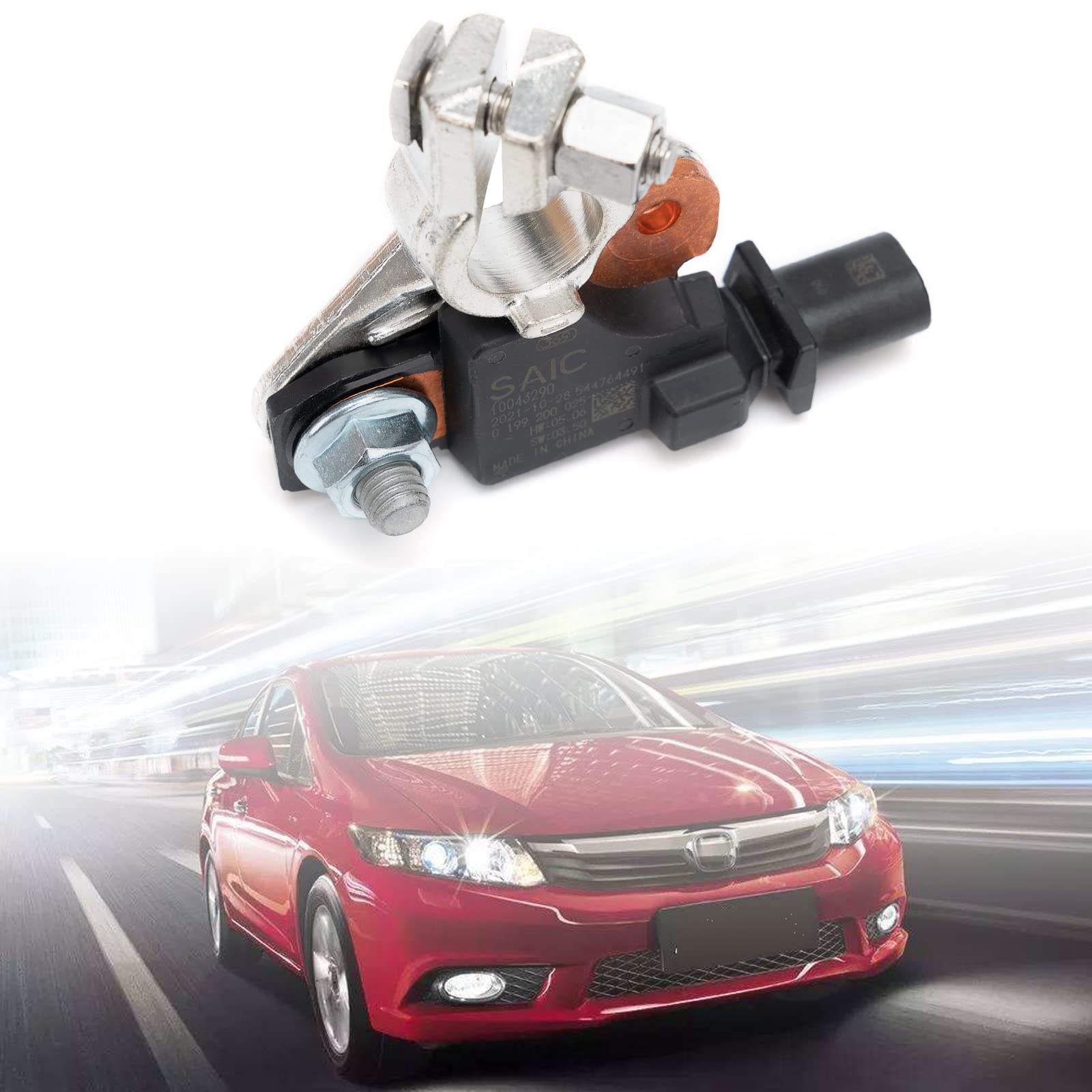 Gelunxin Battery Current Sensor Compatible with Honda Civic CR-V 2.4L 2012-2015 & Jeep Chrysler Dodge Fiat 500, Battery Voltage Temperature Sensor Replace# 38920-TR0-A02 4692269AI