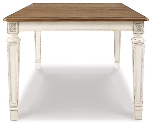Signature Design by Ashley Realyn French Country Dining Extension Table, Seats up to 8, Chipped White