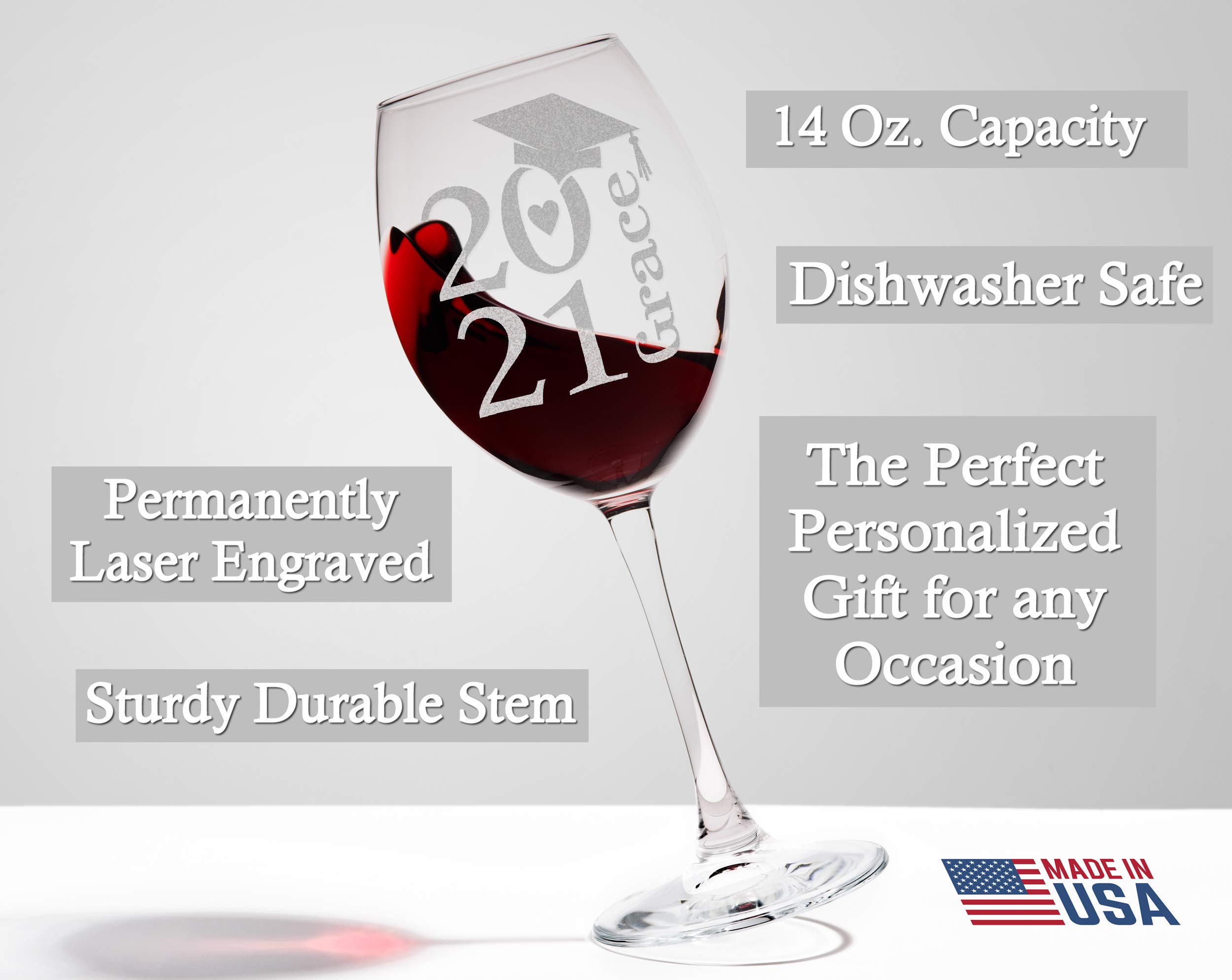 Graduation Stem ONE Wine Glass 2021 Mastered It College High School Grad Student Custom Gift Him Her Keepsake Party Favors Graduates Best Friend