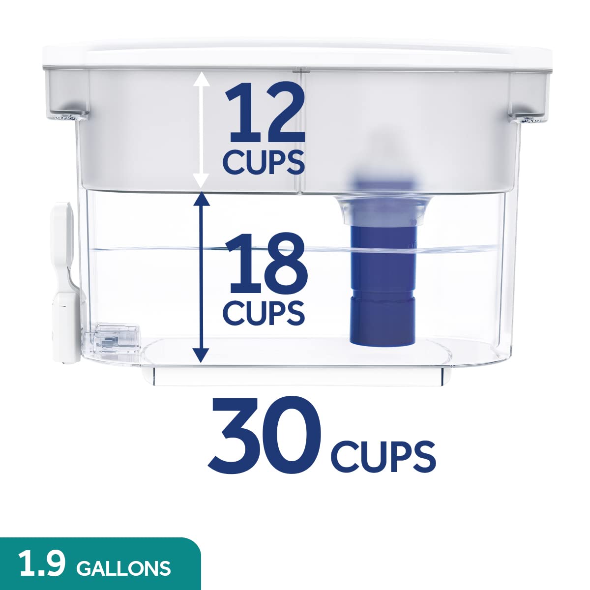 PUR PLUS Large Filtered Water Dispenser, 30 Cup – Includes 1 PUR PLUS Water Pitcher Filter, 1 Count (Pack of 1)